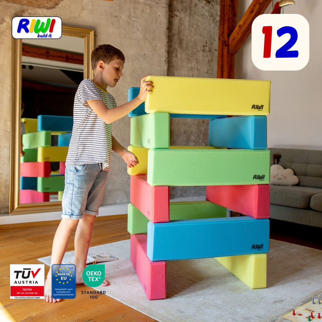 RIWI XXL Building Blocks - gigantyczne, miękkie klocki dla dzieci ...