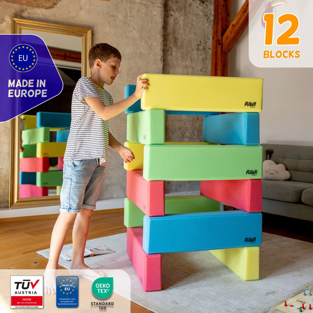 RIWI XXL Building Blocks - gigantyczne, miękkie klocki dla dzieci ...